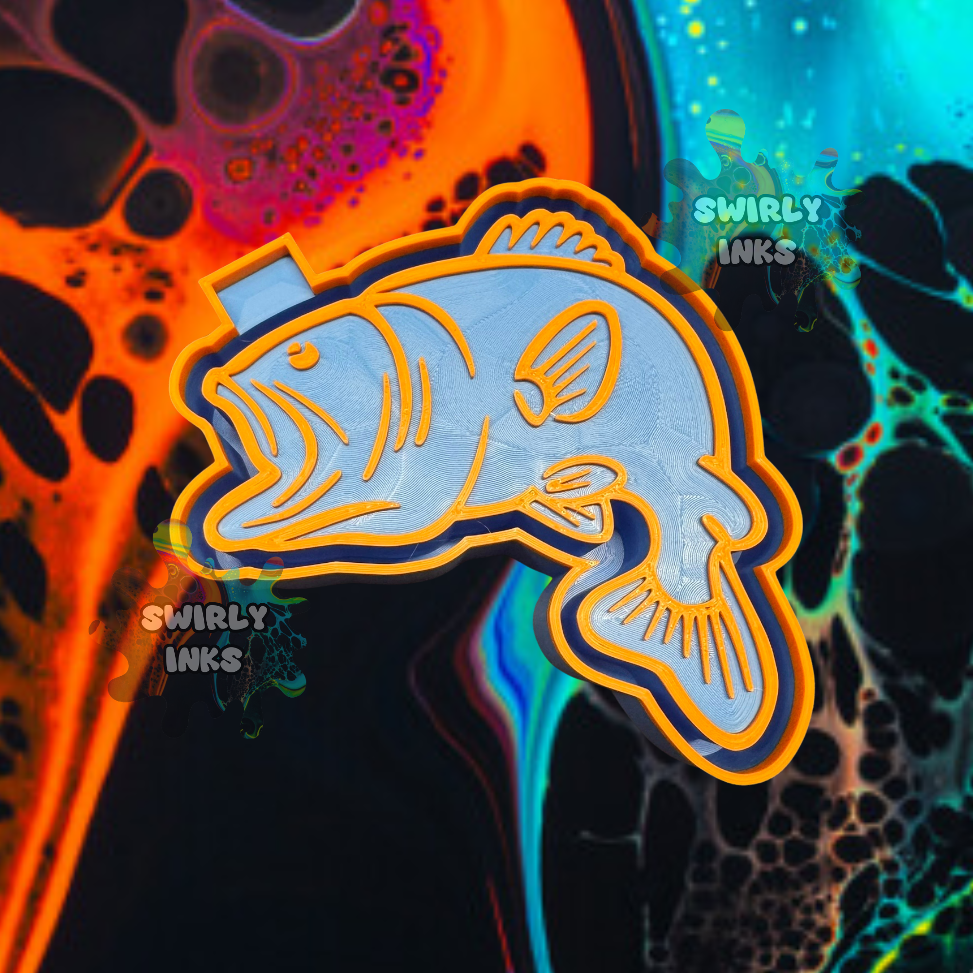 Bass Freshie Mold – Swirly Inks N Glittered Designs