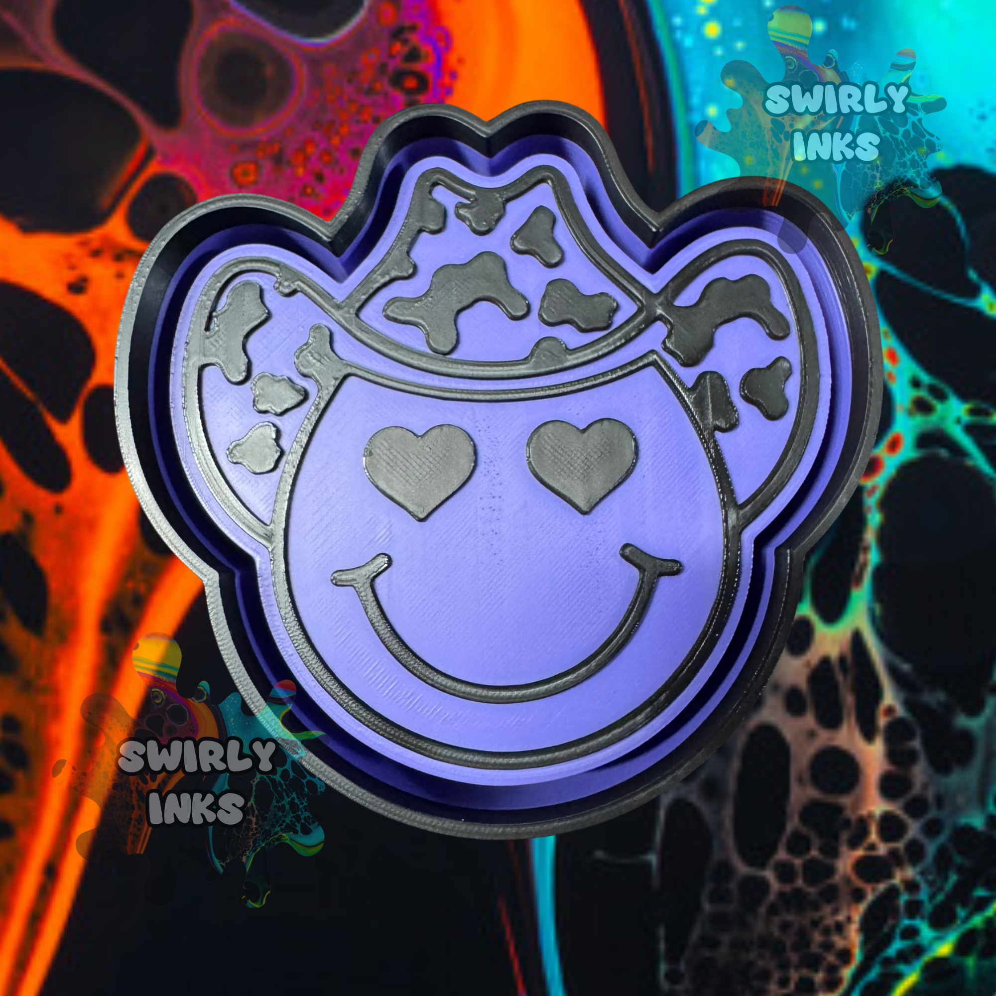 Heart Eye Cowboy Hat Smiley Face Freshie Mold – Swirly Inks N Glittered ...